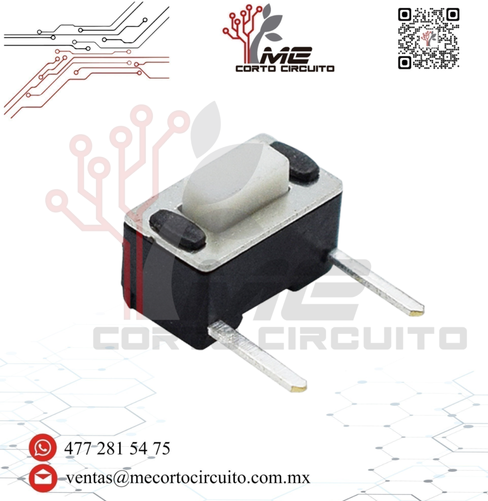 PUSH BUTTON RECTANGULAR 2 PINES EN L 5 MM – Corto Circuito
