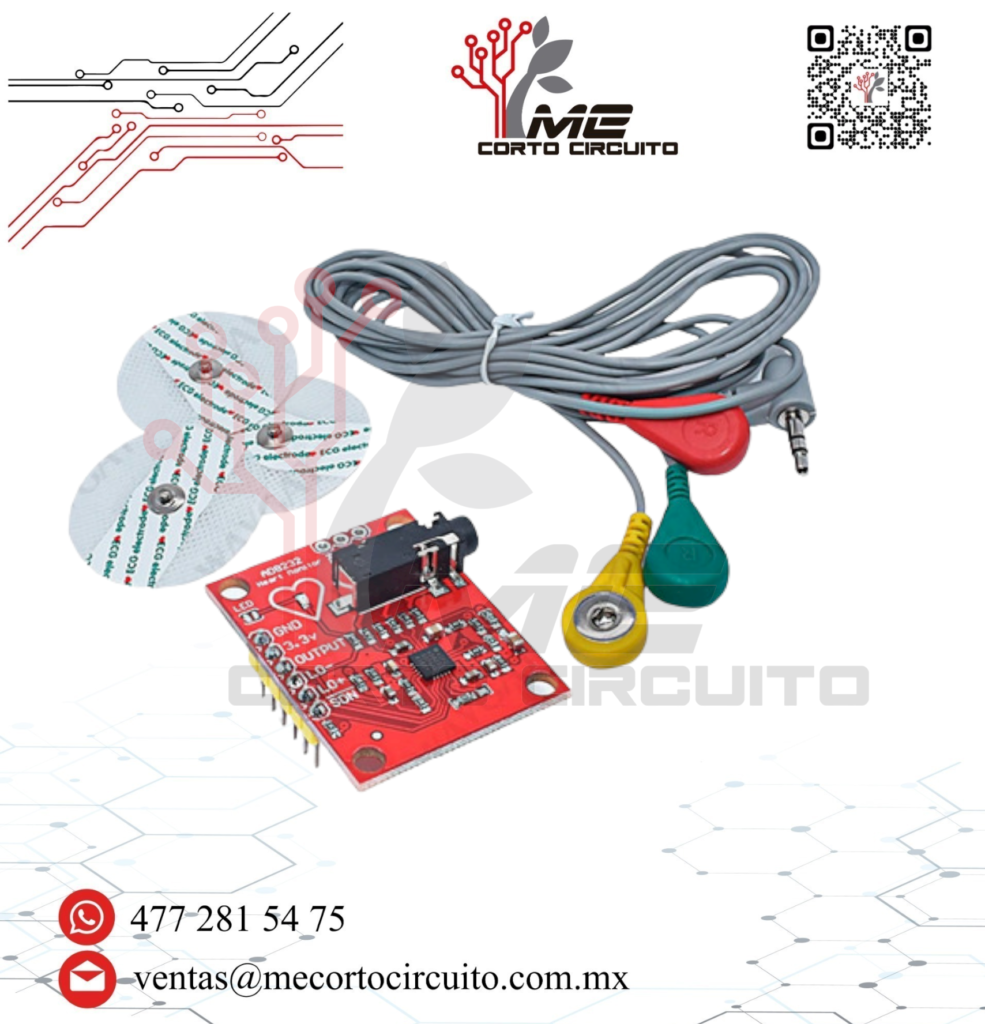 MÓDULO MONITOREO DE PULSO CARDIACO ECG AD8232 – Corto Circuito