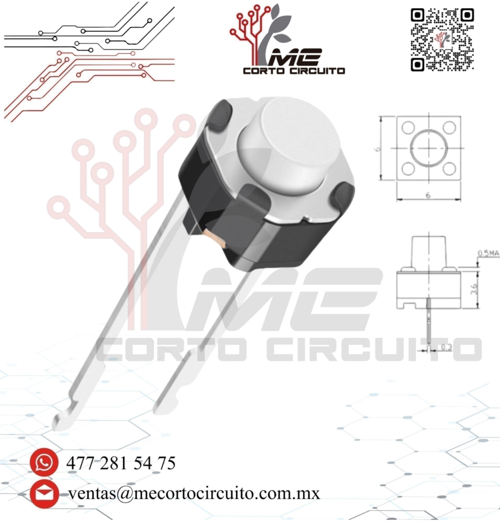 PUSH BUTTON 2 PINES REDONDO – Corto Circuito