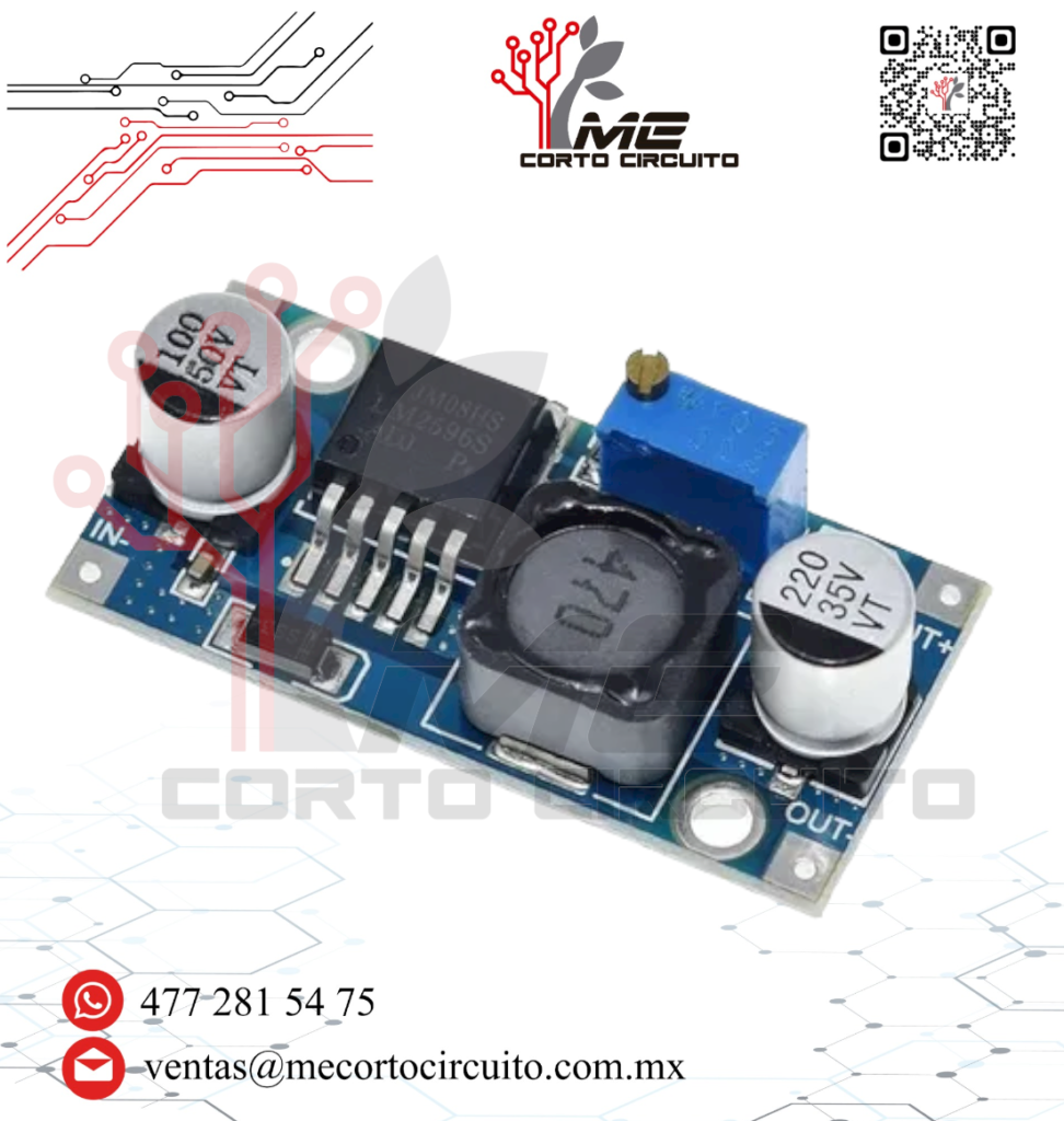 CONVERTIDOR VOLTAJE DC-DC STEP-DOWN 3A LM2596 – Corto Circuito