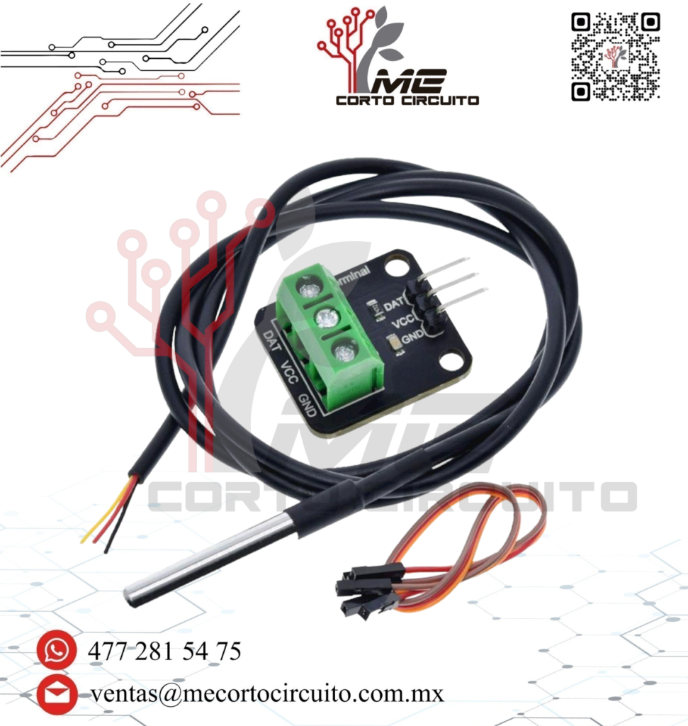 KIT SENSOR DE TEMPERATURA DS18B20 – Corto Circuito