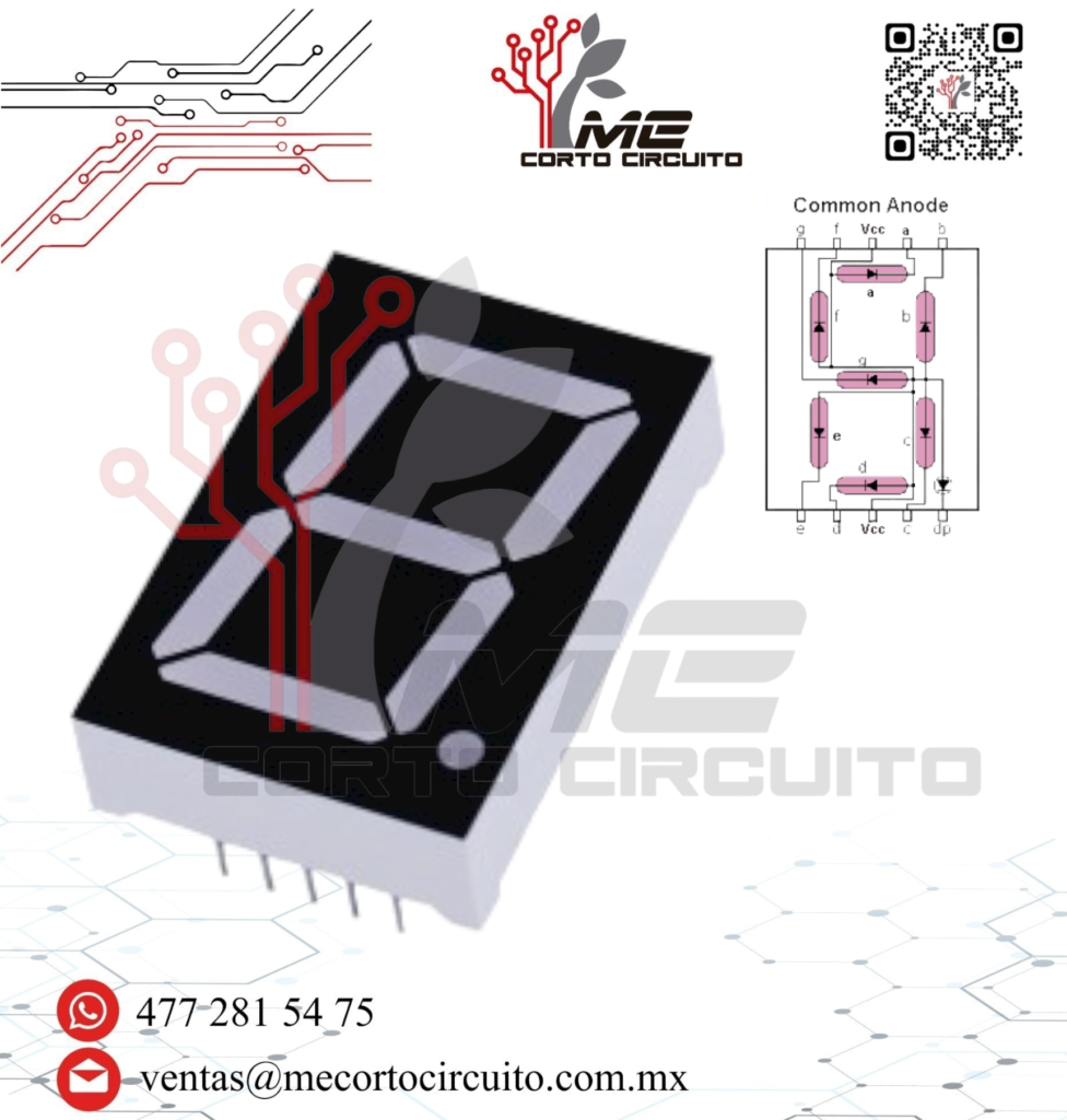 DISPLAY 7 SEGMENTOS .56 IN ÁNODO – Corto Circuito