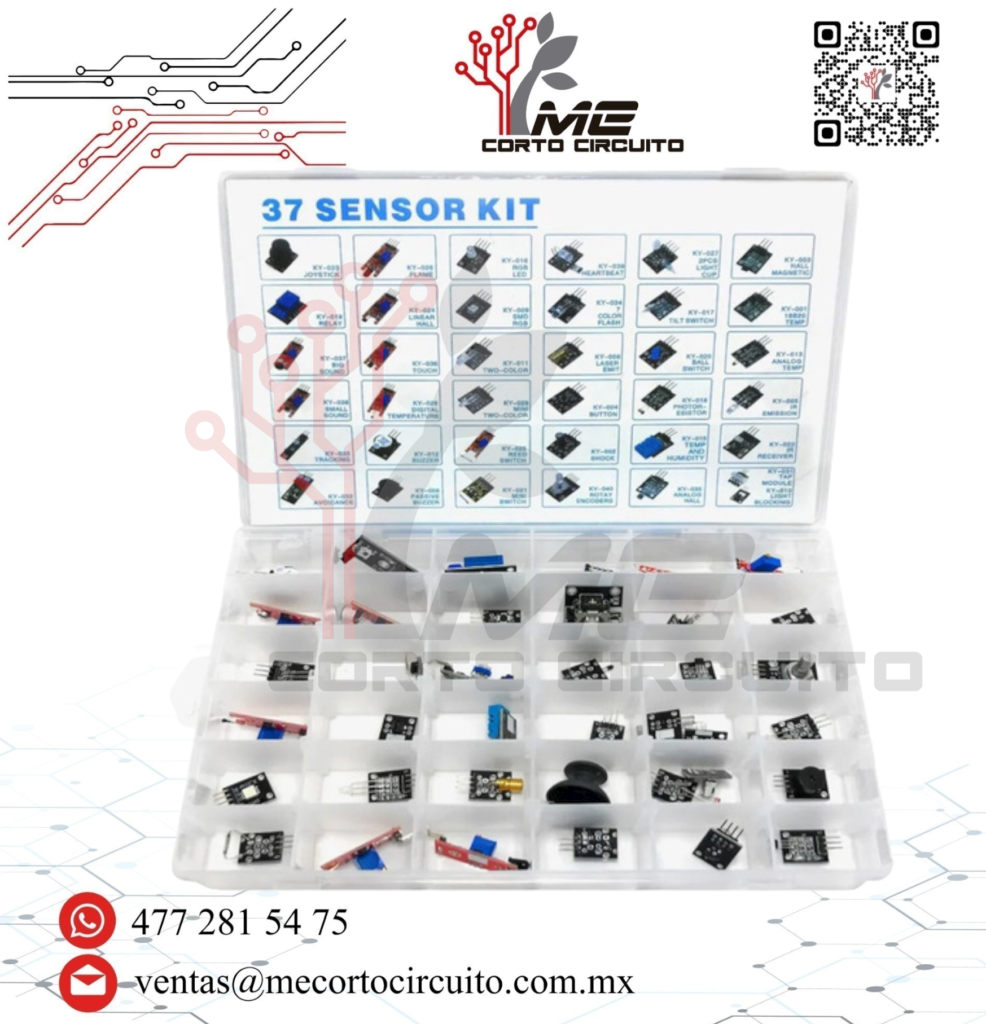 KIT DE SENSORES KY 37 PIEZAS CON CAJA – Corto Circuito