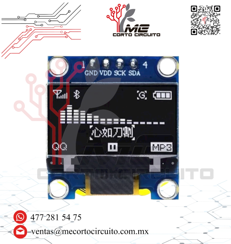 PANTALLA OLED I2C 1.3 IN 4 PINES 128X64 – Corto Circuito