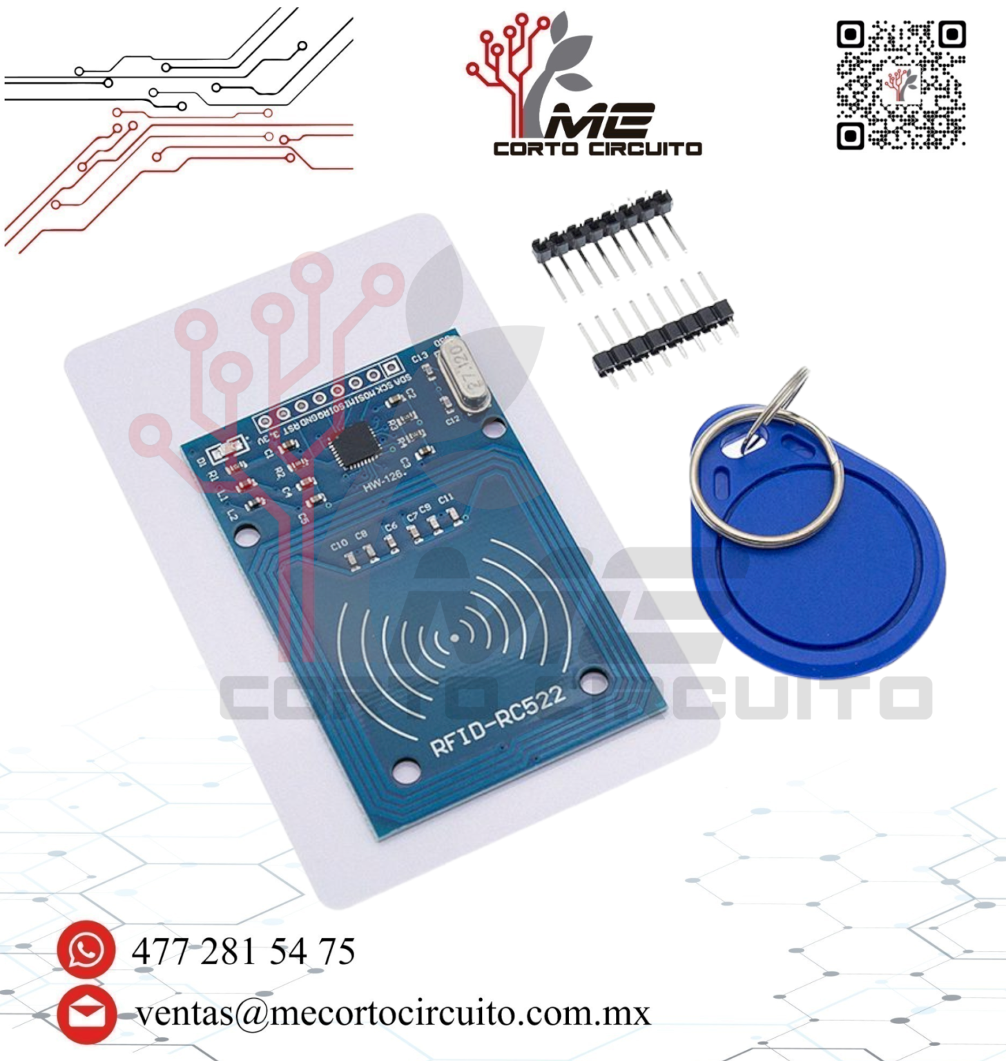 KIT MÓDULO RC522 RFID – Corto Circuito