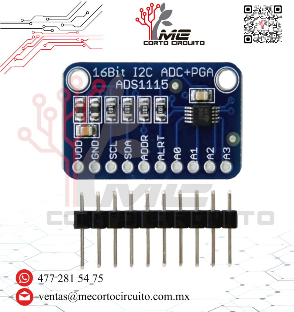 MÓDULO ADS1115 CONVERTIDOR ANALÓGO DIGITAL – Corto Circuito