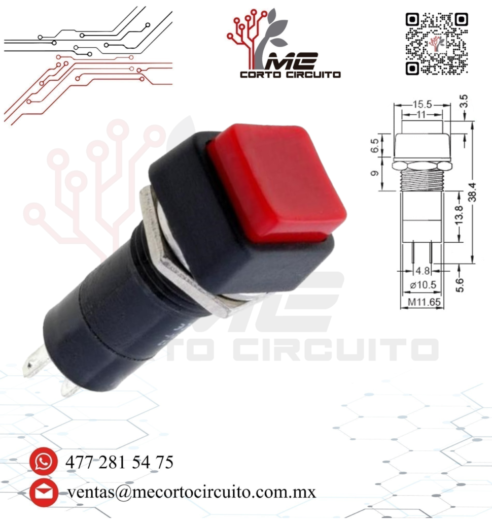 SWITCH CUADRADO PUSH NC – Corto Circuito