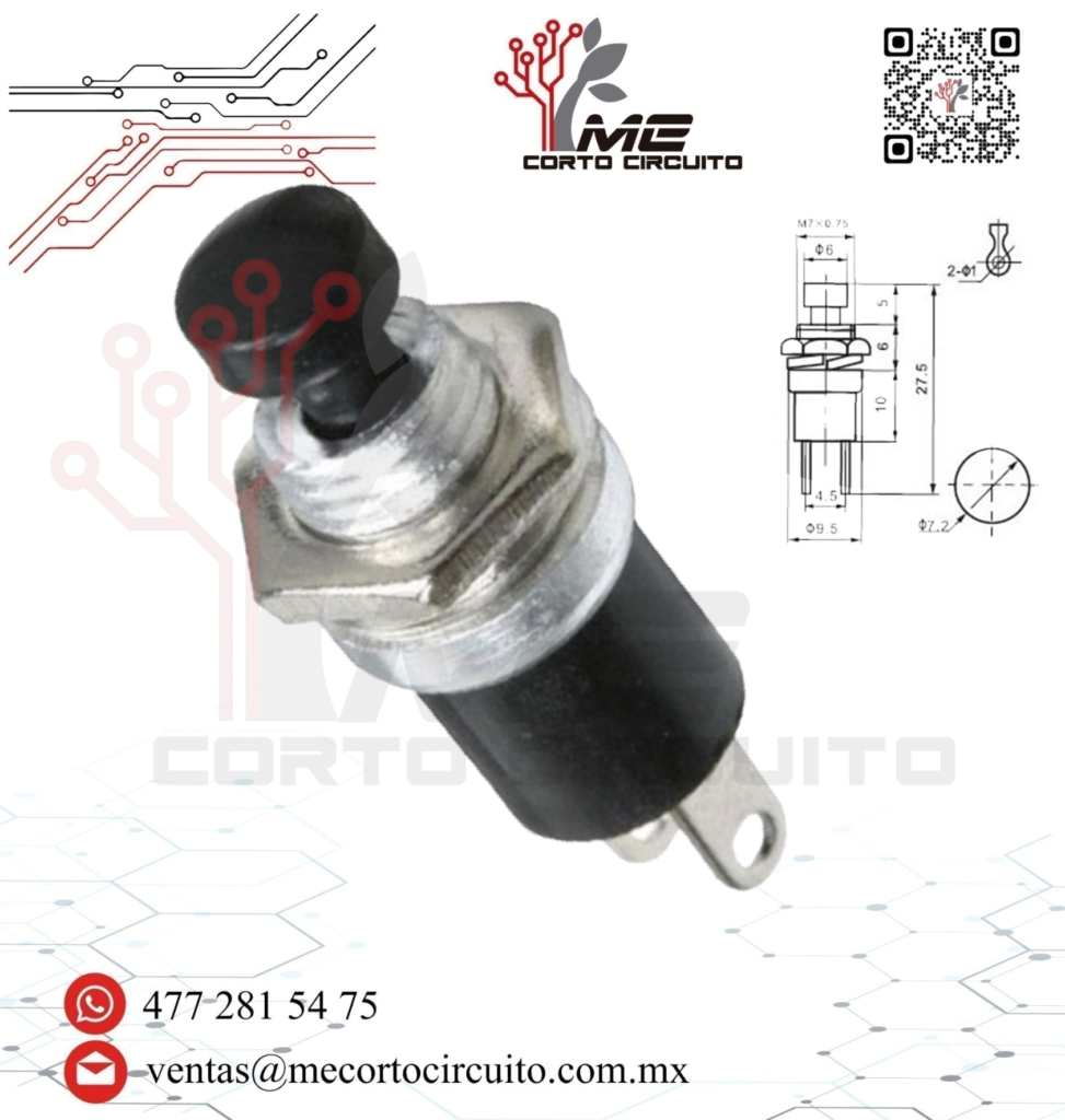 SWITCH MINI NC NEGRO 3A 125V – Corto Circuito