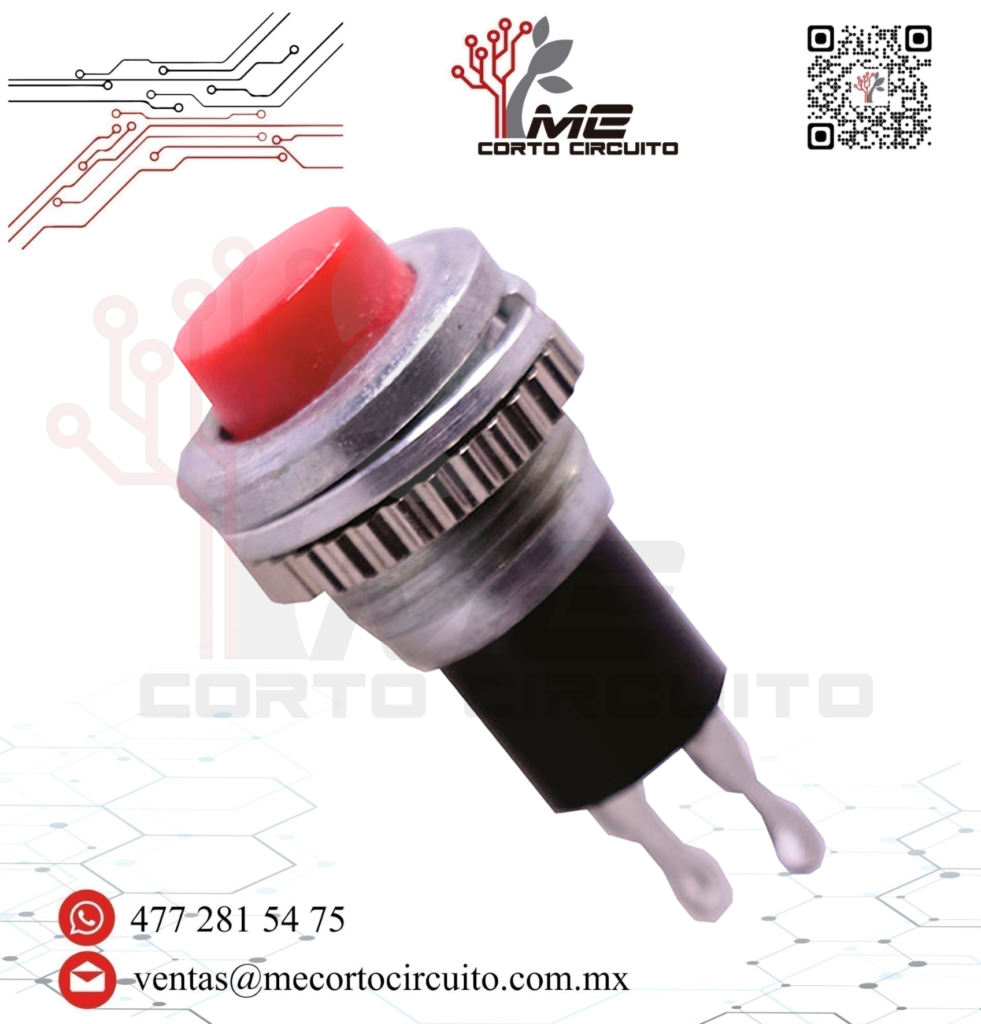 SWITCH PUSH NA ROJO 3A 125V – Corto Circuito