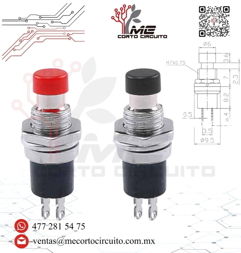 SWITCH MINI REFORZADO NC NEGRO 3A 125V – Corto Circuito