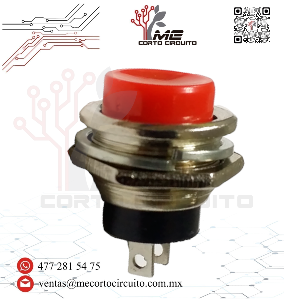 SWITCH REDONDO PUSH 3A 125V – Corto Circuito