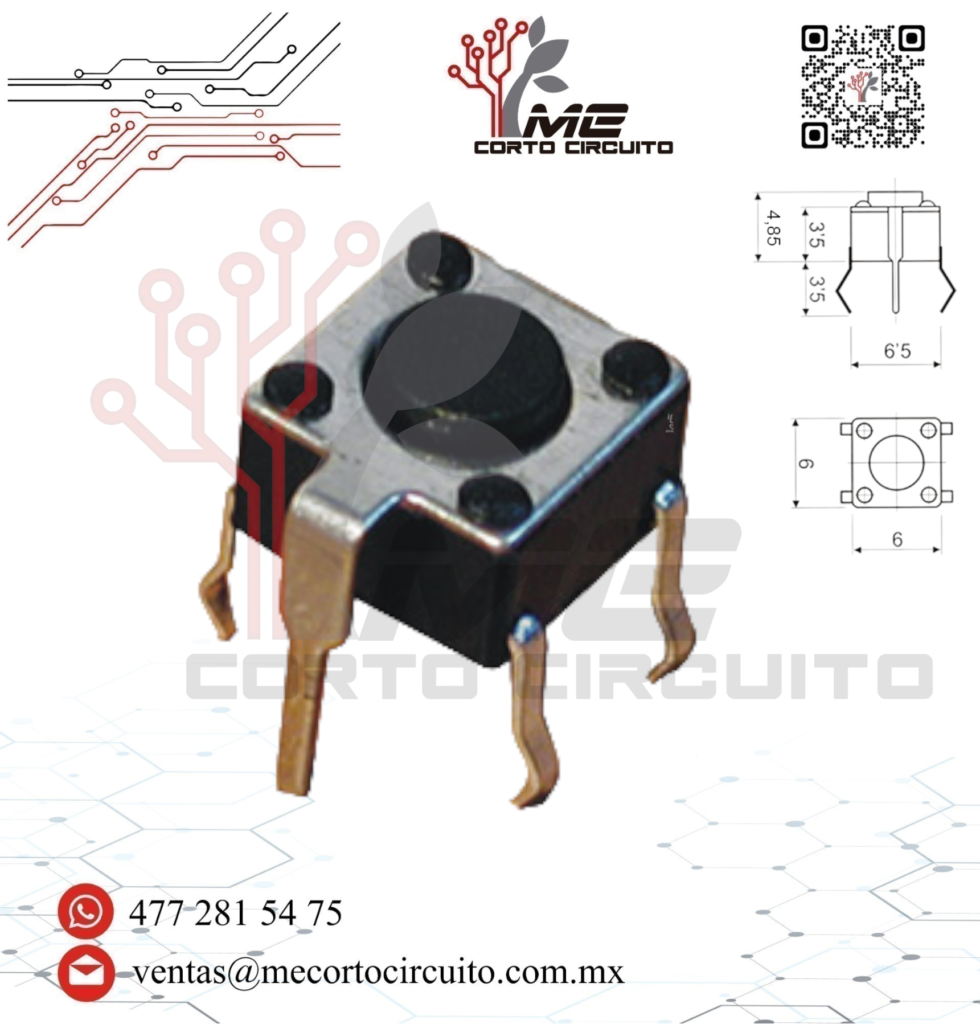 PUSH BUTTON 5 PINES 5 MM – Corto Circuito