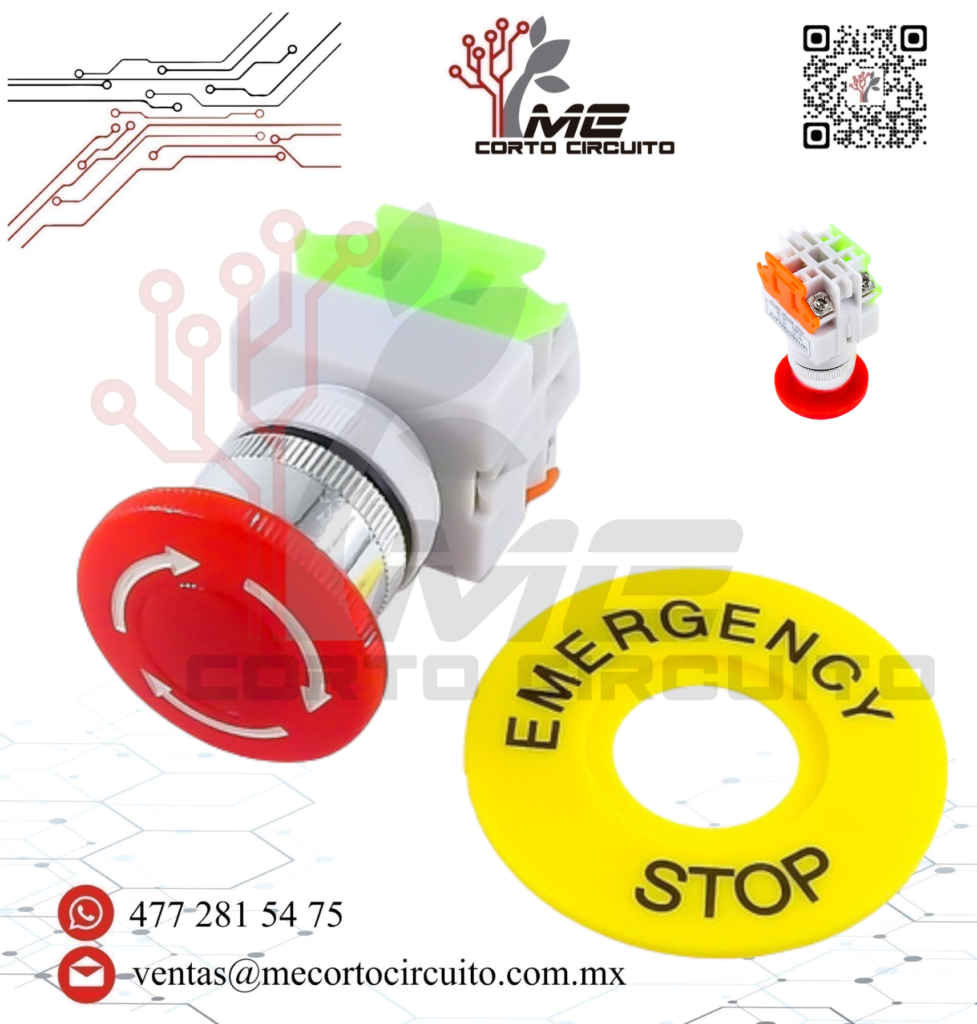 BOTON PARO DE EMERGENCIA 660V 10A – Corto Circuito