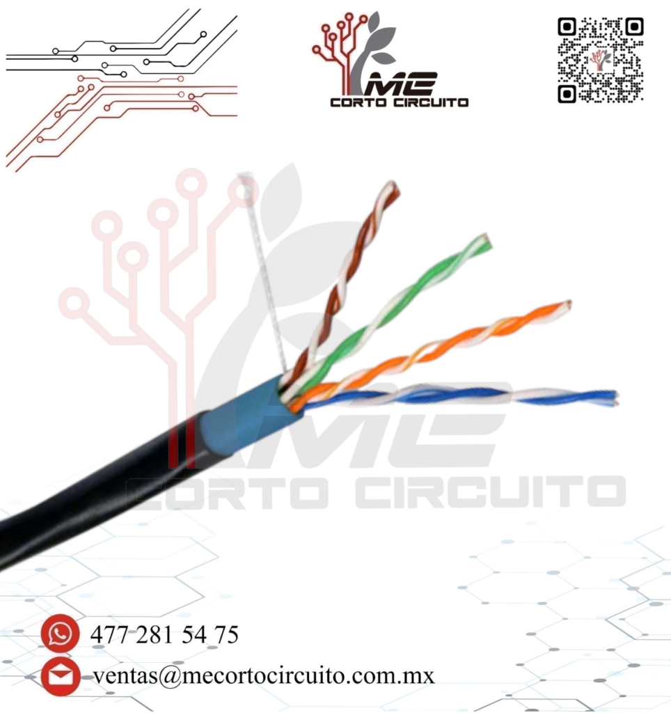 1 METRO DE CABLE UTP 4 PARES CAT6 BLINDADO – Corto Circuito