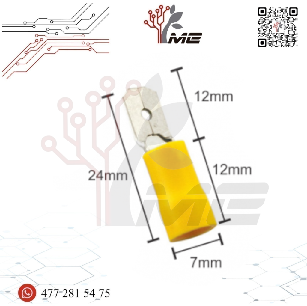 TERMINAL FASTON C/ REC 1/4″ MACHO CAL. 10-12 – Corto Circuito