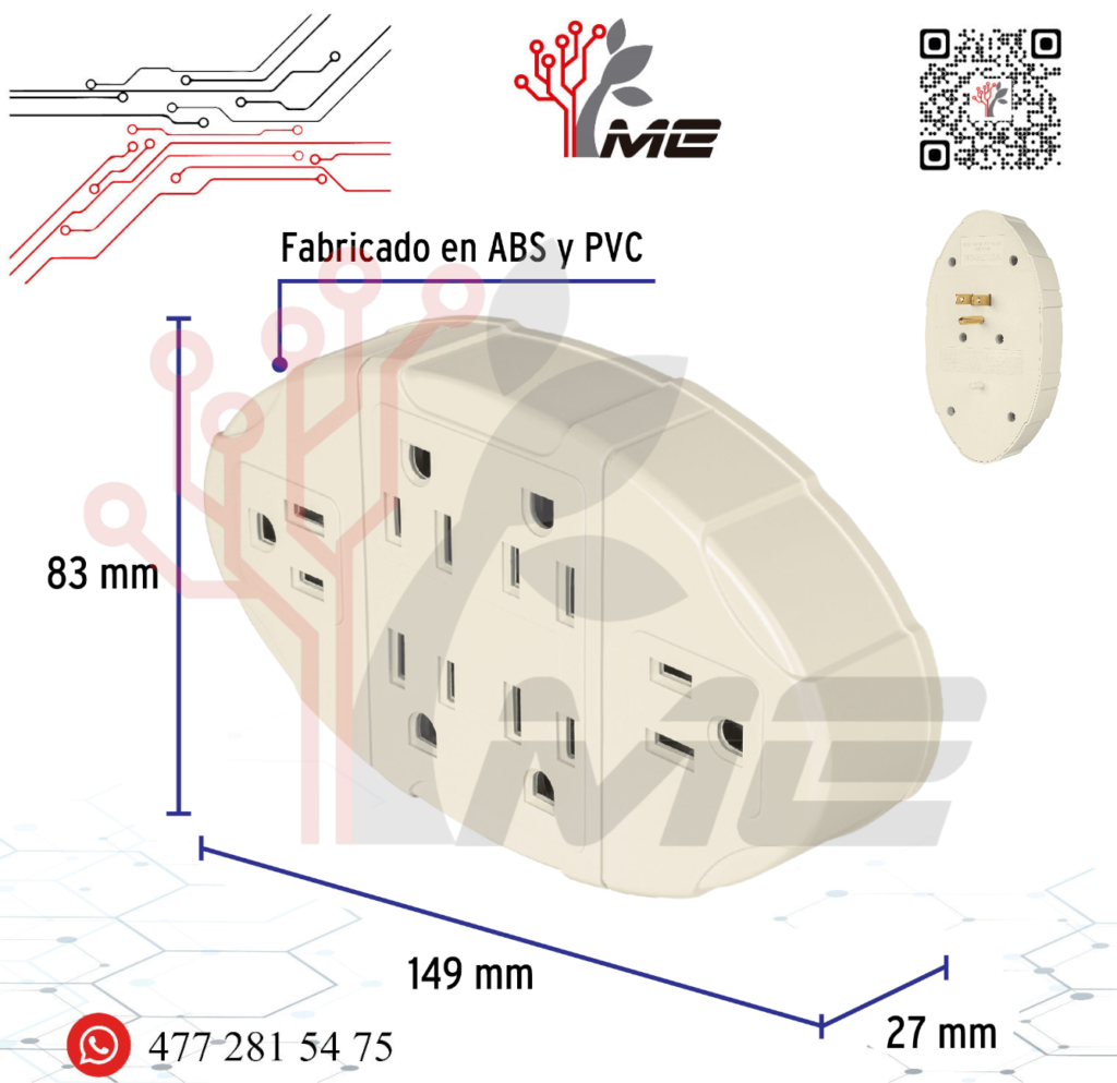 MULTICONTACTO OVALADO 6 SALIDAS – Corto Circuito