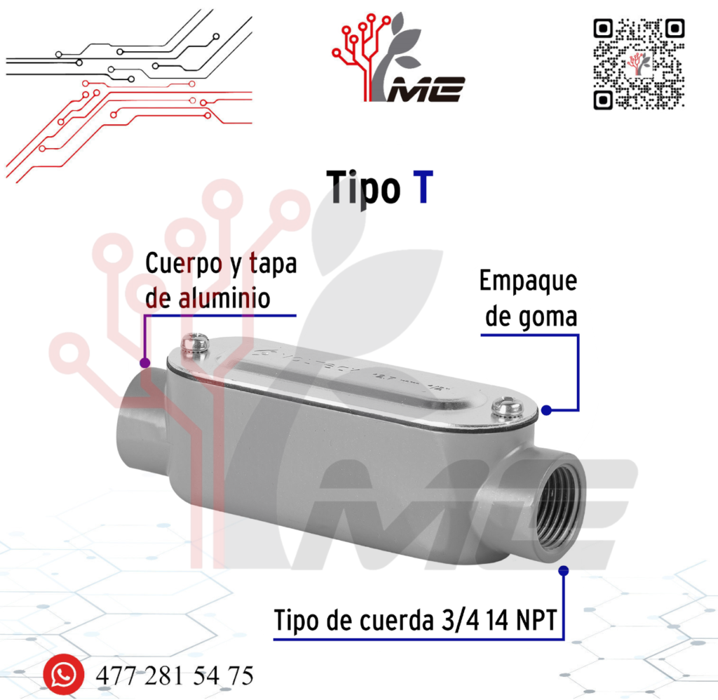 CONDULETS CONEXIÓN TIPO T 3/4 IN – Corto Circuito