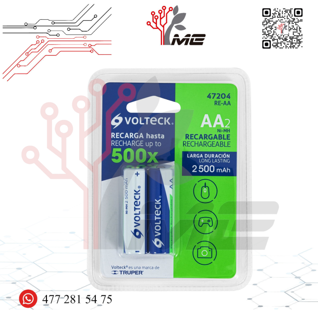 2 PILAS RECARGABLE AA 2500 MAH – Corto Circuito