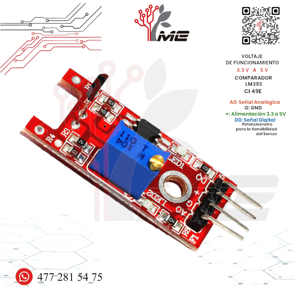 KY-035 SENSOR MAGNETICO ANALOGICO HALL – Corto Circuito