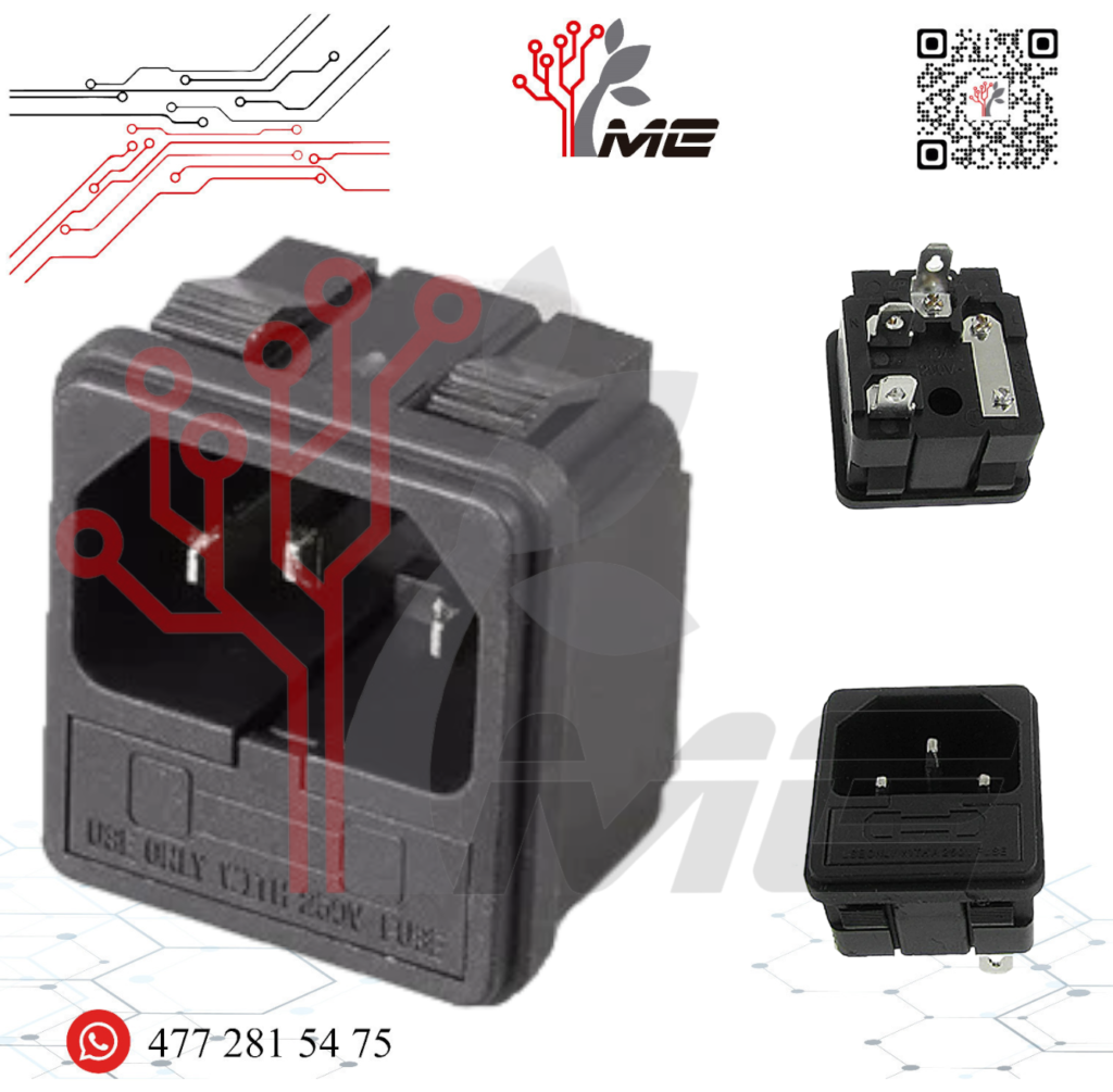 TOMACORRIENTE MACHO CON FUSIBLE – Corto Circuito