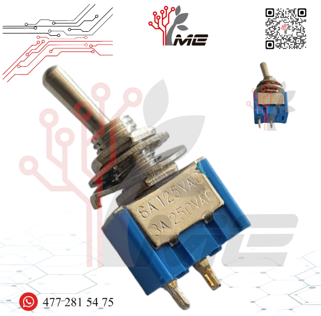 SWITCH DE PALANCA 2 PINES 1P – 2T – Corto Circuito