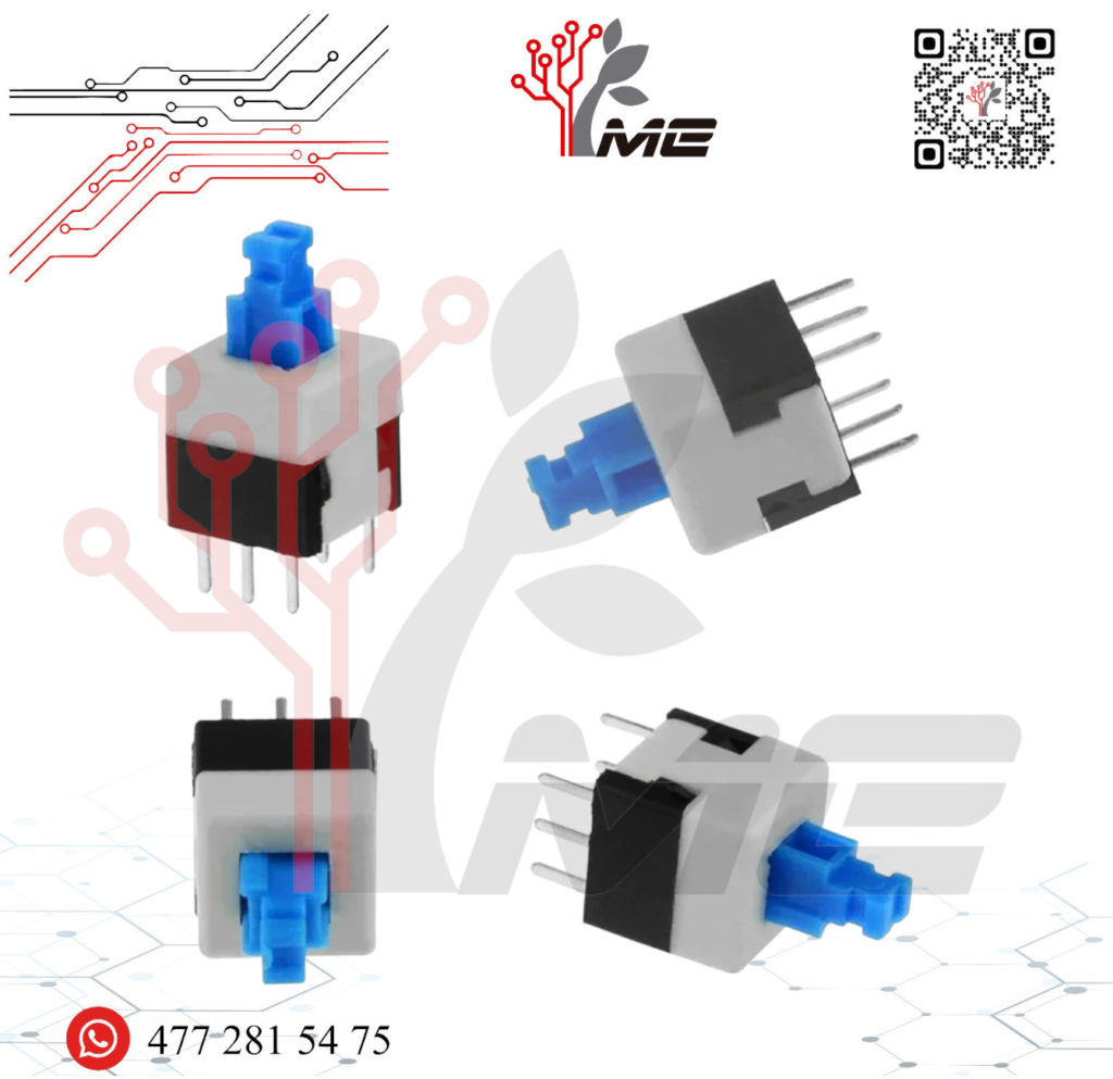 PUSH BUTTON AZUL 6 PINES – Corto Circuito