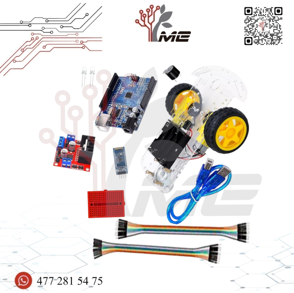 KIT DE CARRO ROBOT 2 LLANTAS CON BLUETOOTH – Corto Circuito