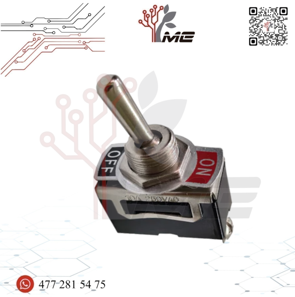 SWITCH DE PALANCA 2 PINES 1P-1T ON/OFF 10A 250V – Corto Circuito