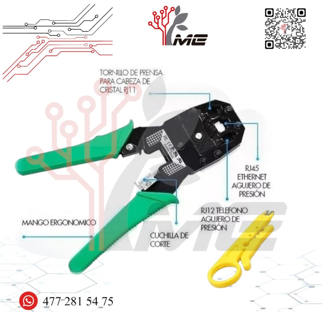 PINZA PARA PONCHAR RJ12- RJ45 – Corto Circuito