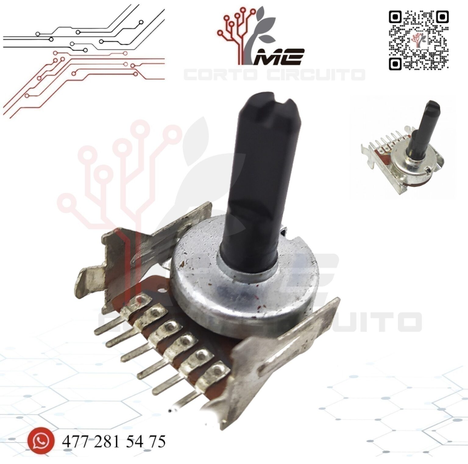 POTENCIOMETRO 6 PINES 50K – Corto Circuito