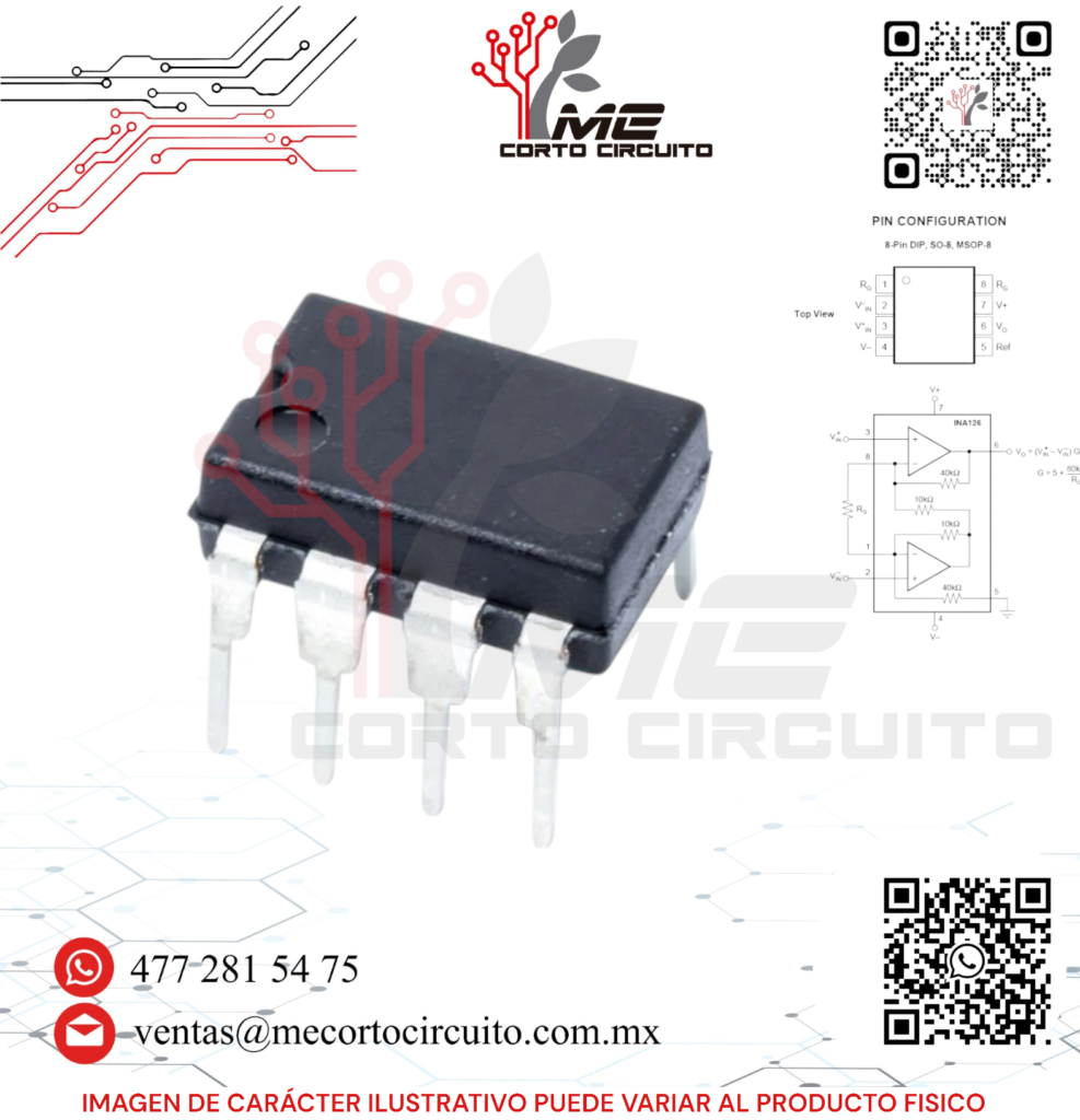 AMPLIFICADOR DE INSTRUMENTACION INA128 – Corto Circuito